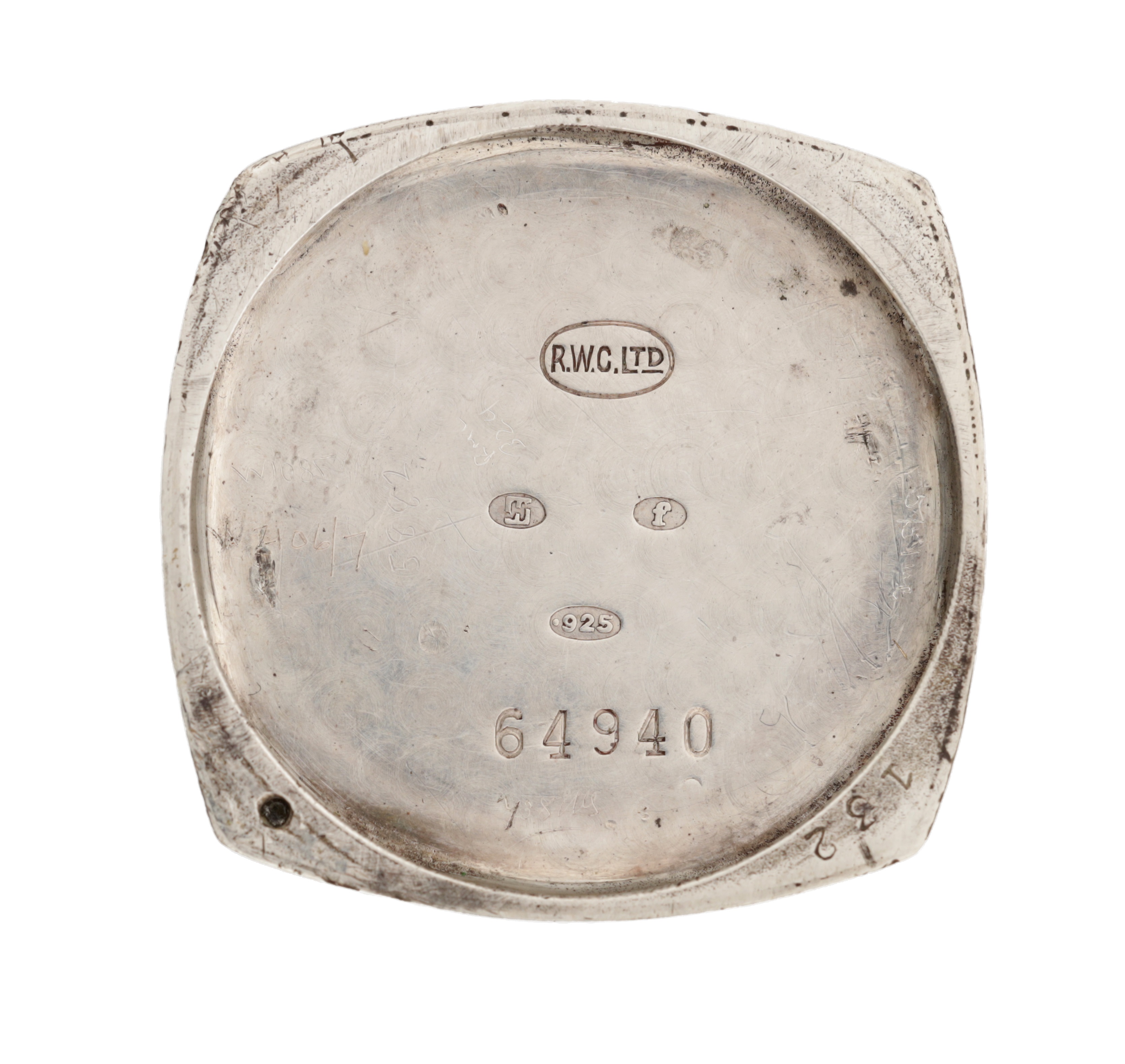 Lot 480 - A 1930S SILVER ROLEX 'UNICORN' CUSHION-CASE